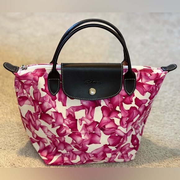 Longchamp | Bags | New Longchamp Flora Tote Bag Mini Canvas White ...